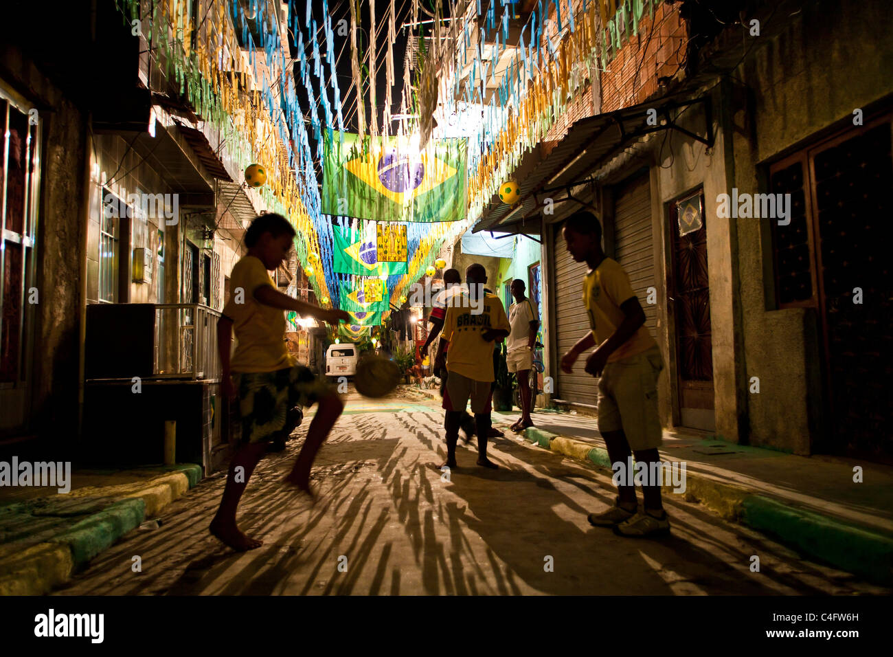 Children play soccer at Favela da Mare in Rio de Janeiro, Brazil ...