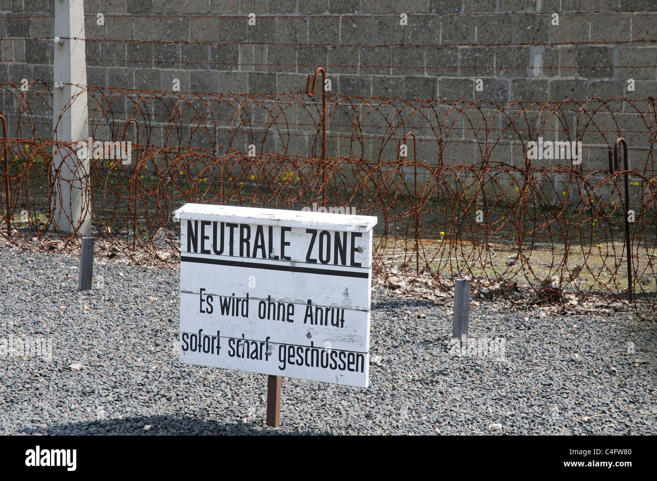 A sign in Sachsenhausen concentration camp warning prisoners if they ...