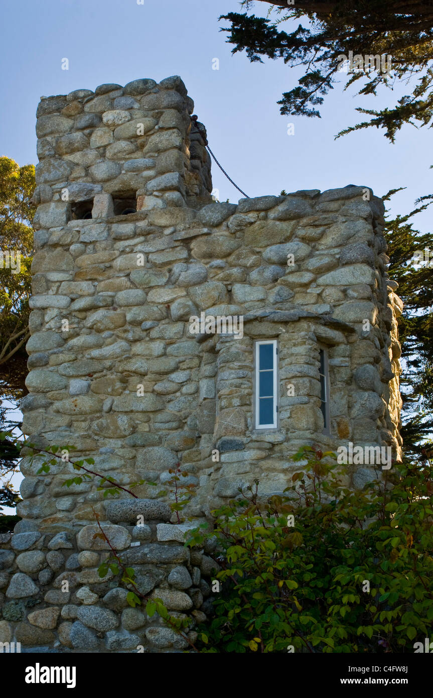 Hawk Tower at Tor House, stone cottage home of poet Robinson Jeffers ...