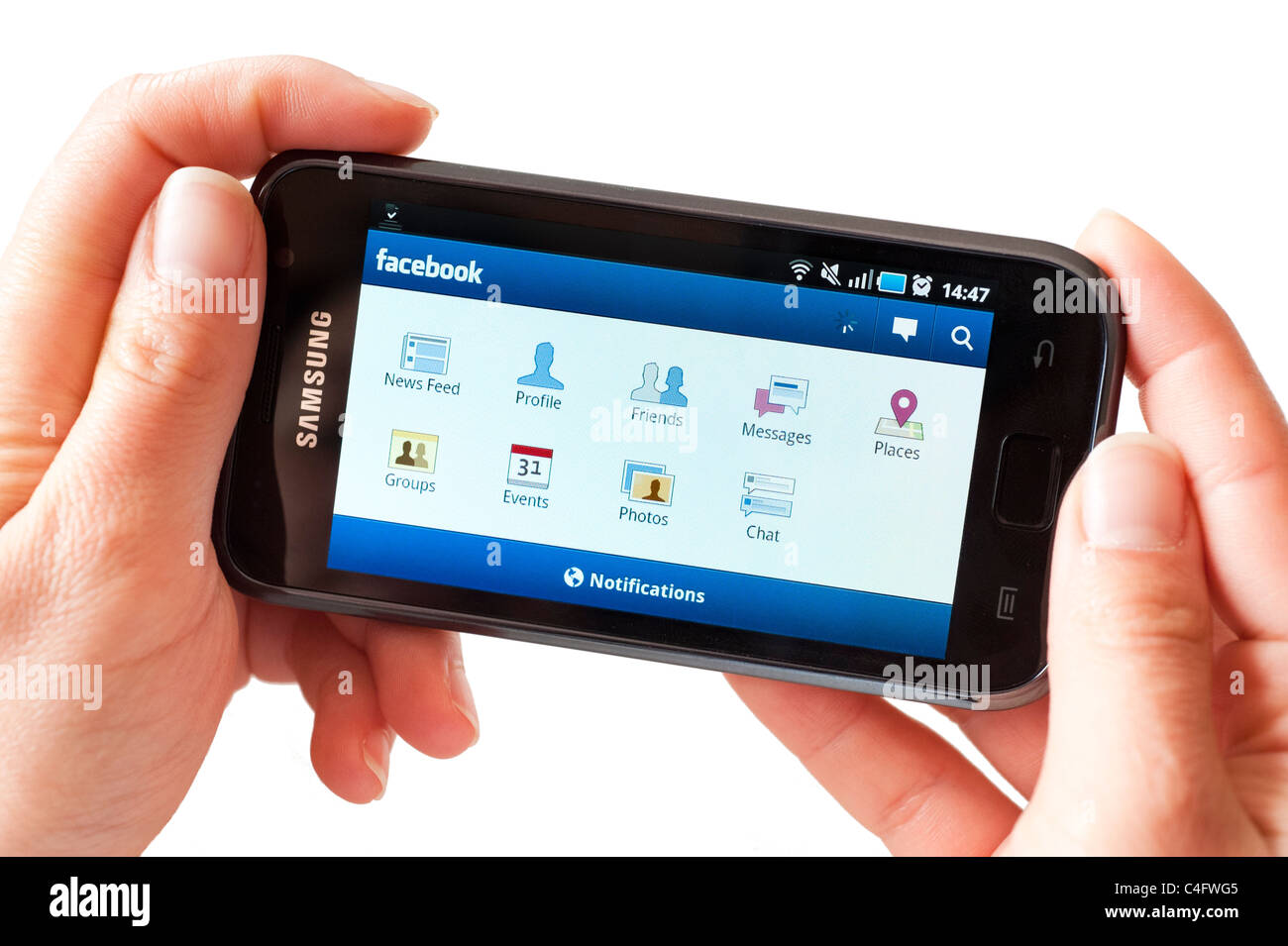 Facebook on a Samsung Android smartphone, UK Stock Photo - Alamy