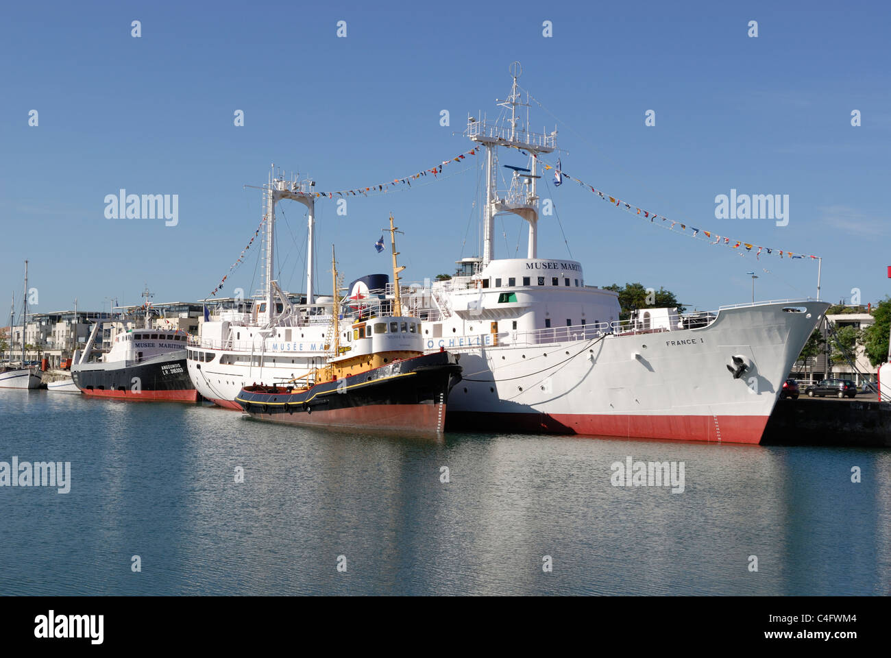 Maritime Museum ship docked in the old port of La Rochelle Charente ...