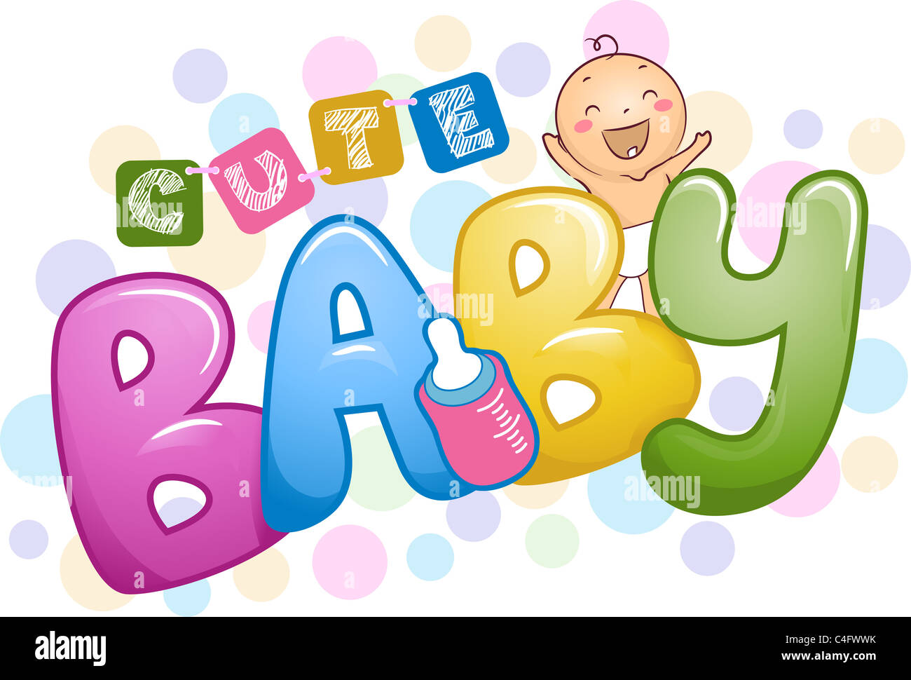 Illustration of a Cute Baby Design Stock Photo - Alamy
