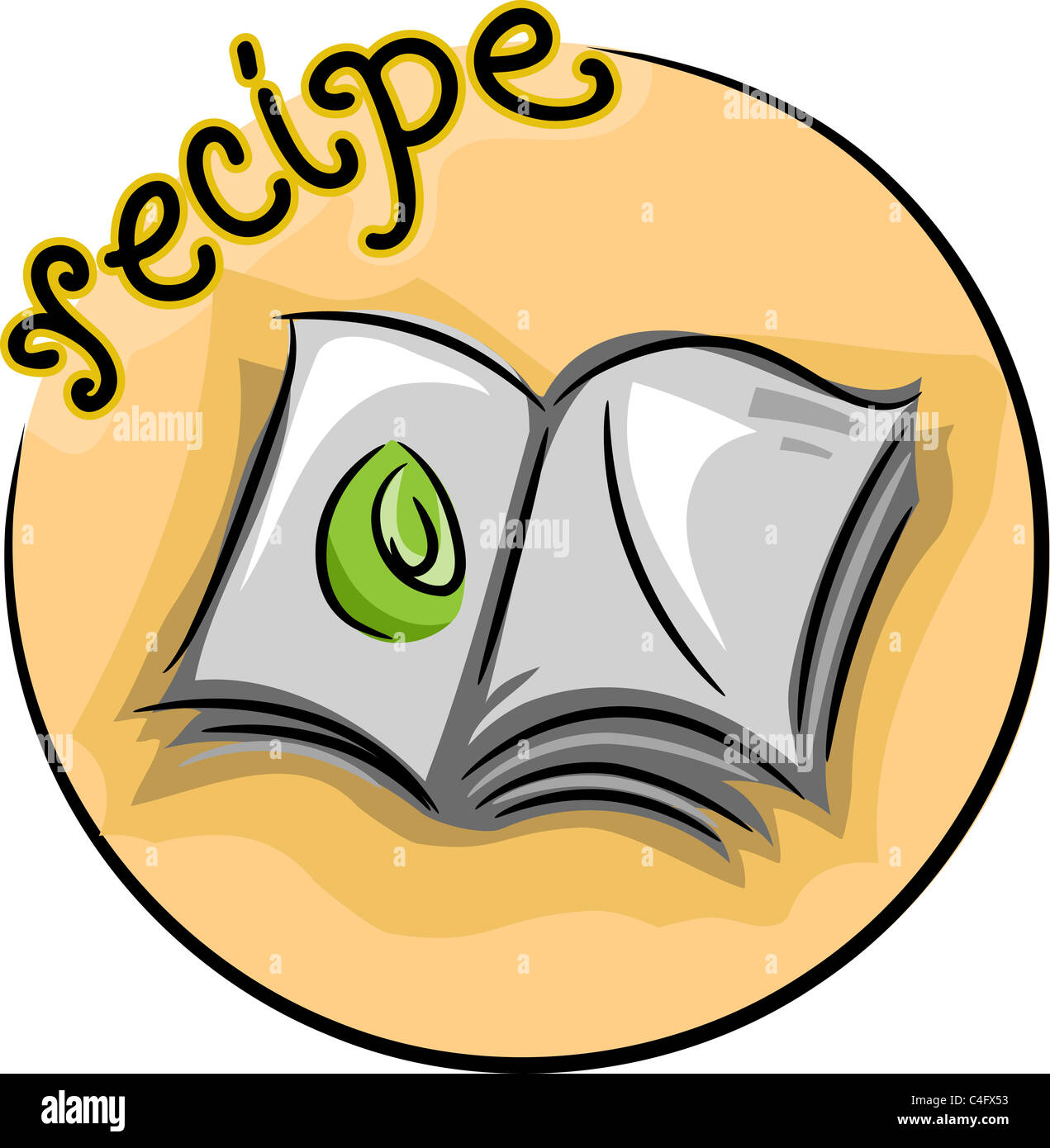 Illustration of an Open Recipe Book Stock Photo - Alamy