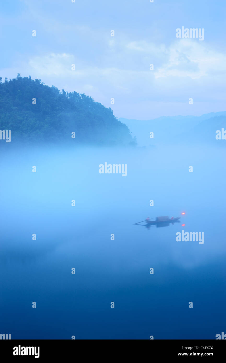 Fishing boat on the river Stock Photo - Alamy