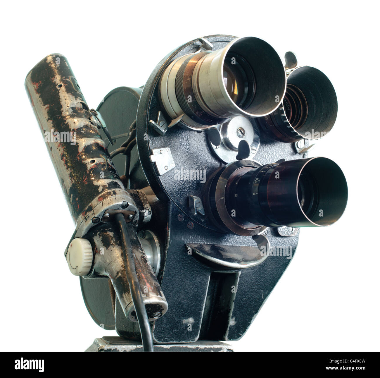 An antique movie camera isolated on white Stock Photo - Alamy