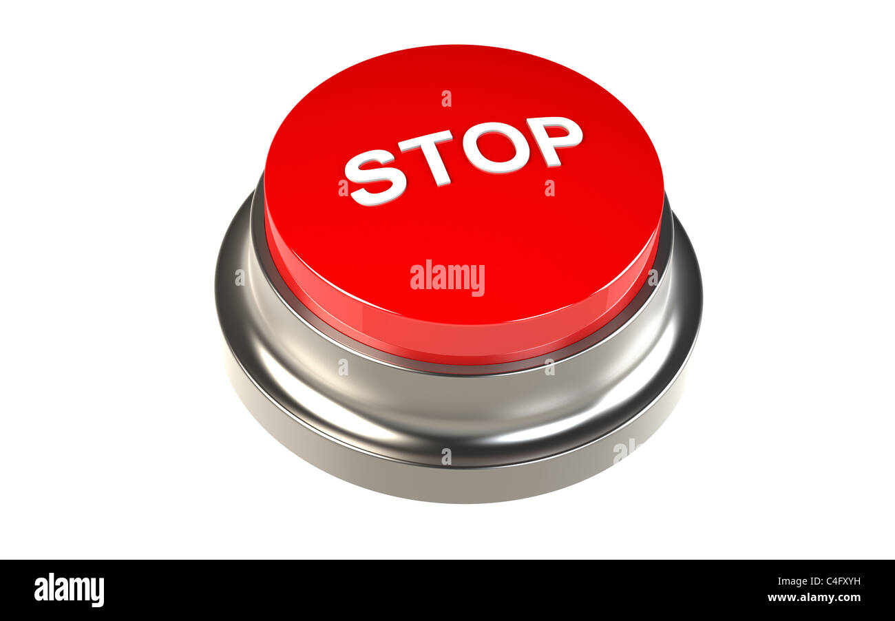 Button for Stop. Red Stop Button Stock Photo - Alamy