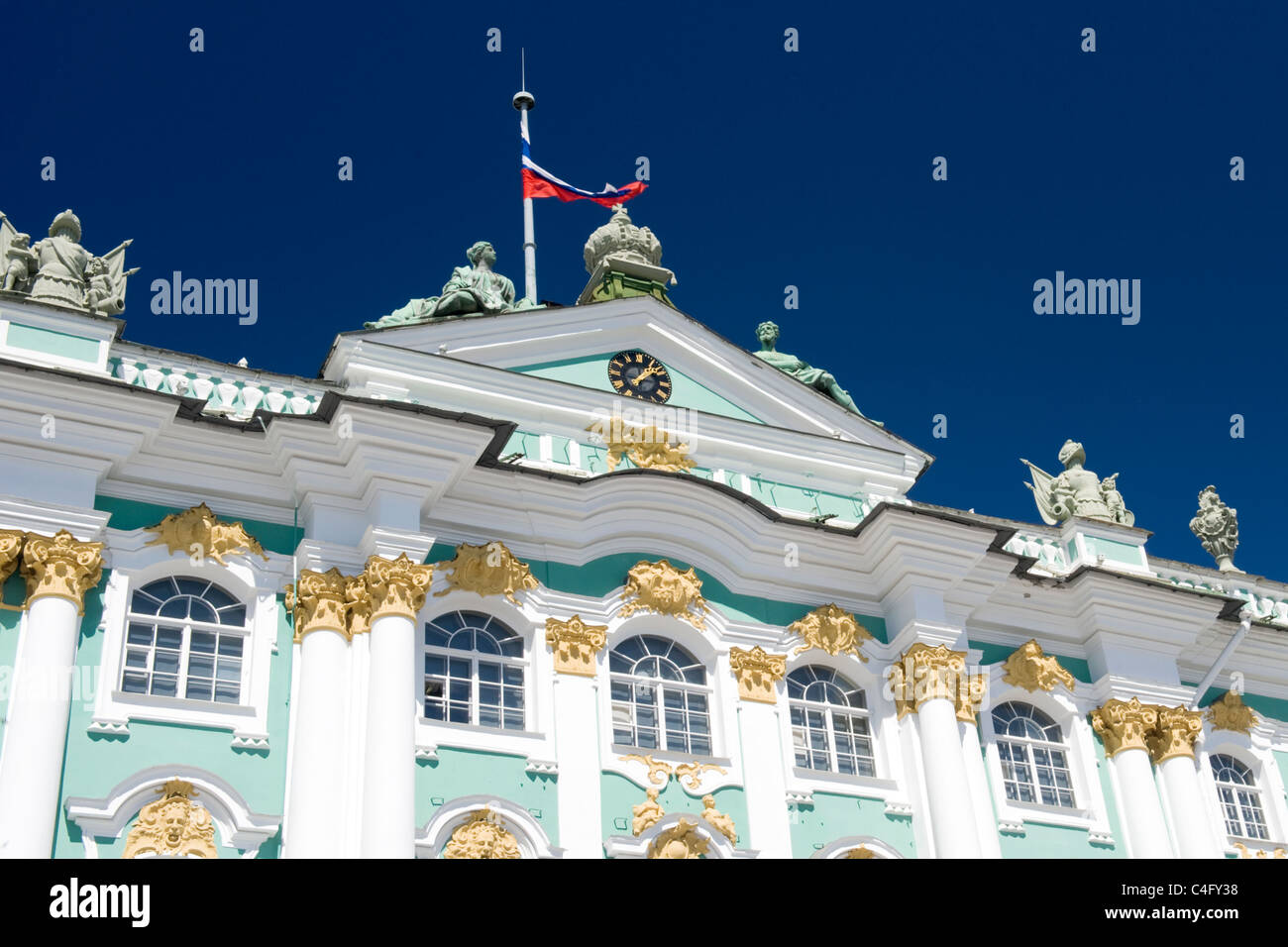 Russia , St Petersburg , Palace Square , Russian Baroque Winter Palace ...