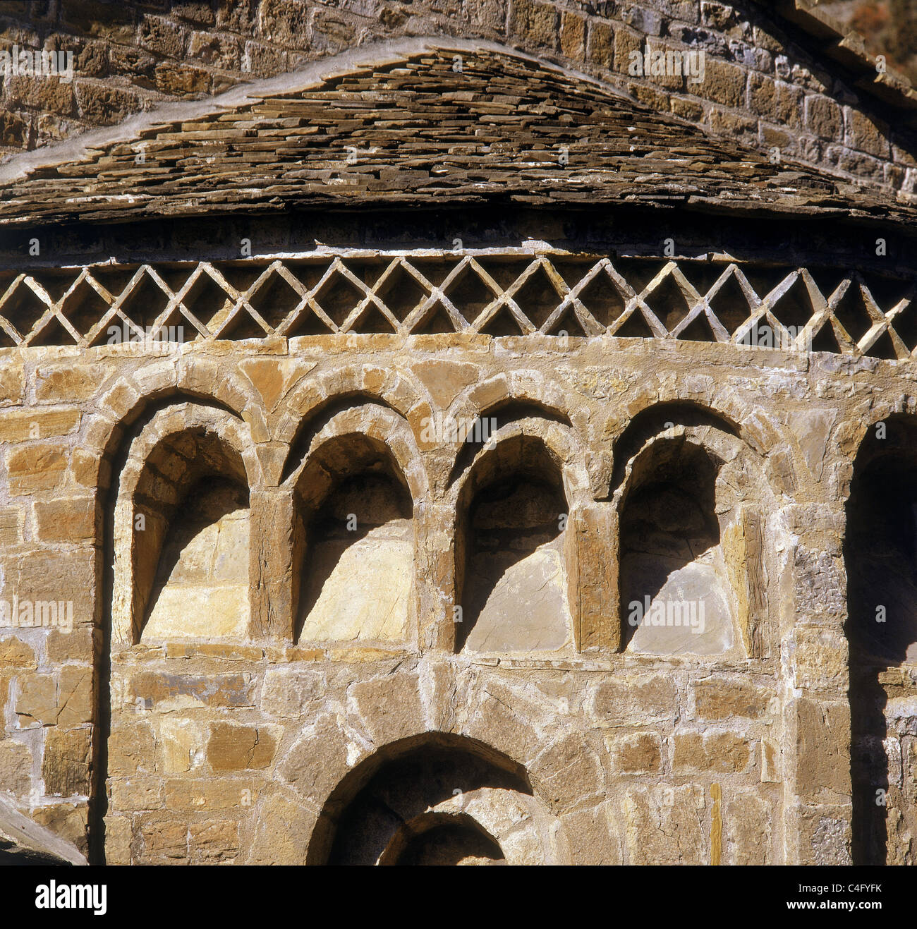 Spain. Aragon. Beranuy. Romanesque monastery of Santa María de Obarra ...