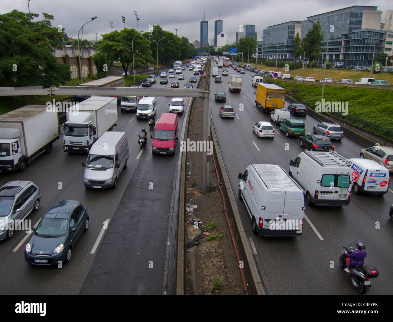 Paris, France, High Angle, Outside, City Ring Road, Highway, Street ...
