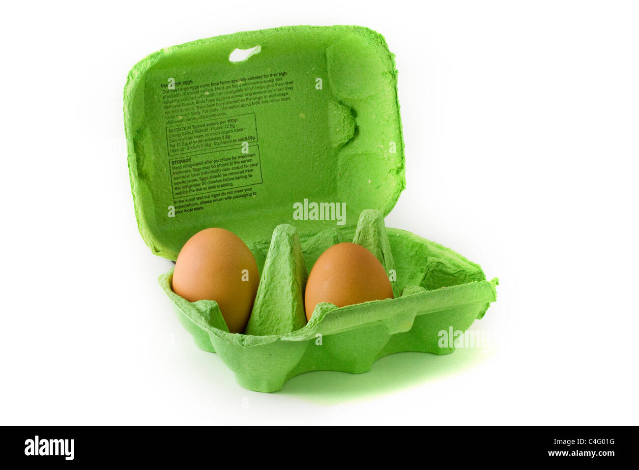 Dozen brown eggs carton Cut Out Stock Images & Pictures - Alamy