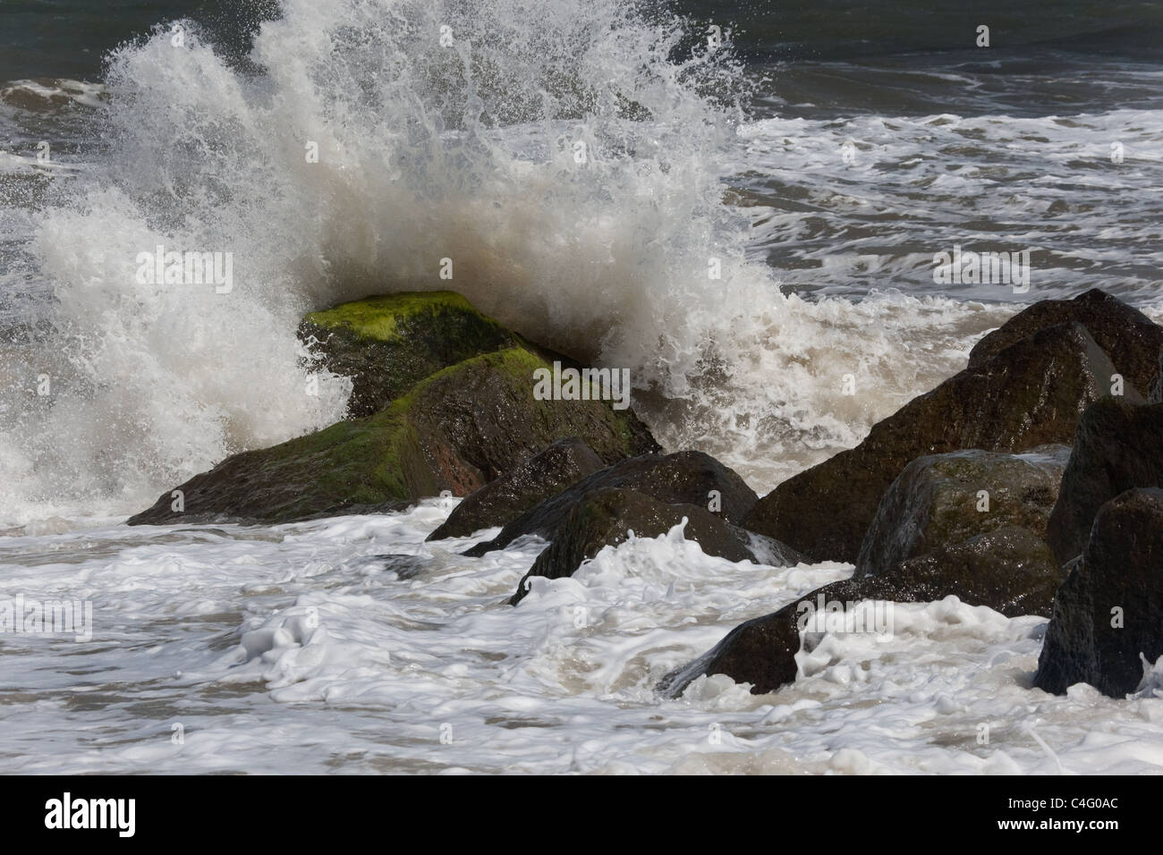 Waves swelling breaking along hi-res stock photography and images - Alamy