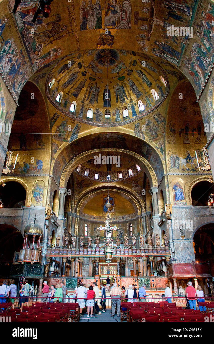 Venice, Interior View of Basilica of San Marco Stock Photo - Alamy