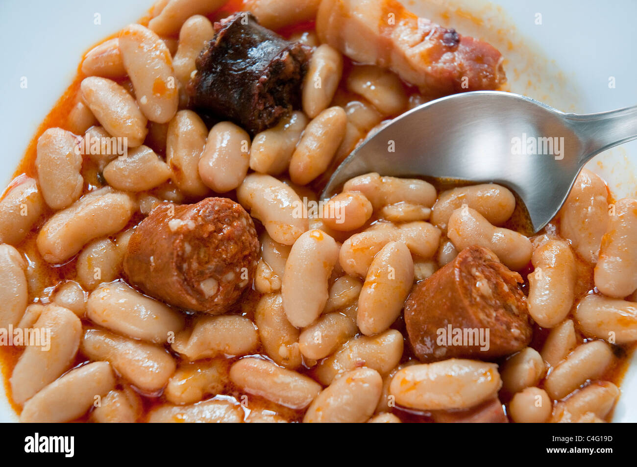 Fabada asturiana, close view. Asturias, Spain Stock Photo - Alamy