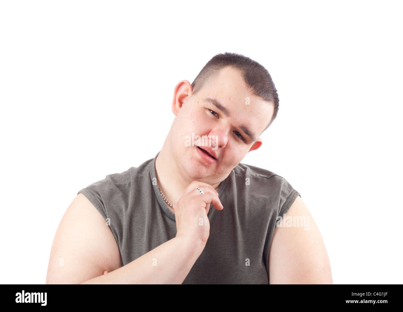 Man portrait, photo on the white background Stock Photo - Alamy