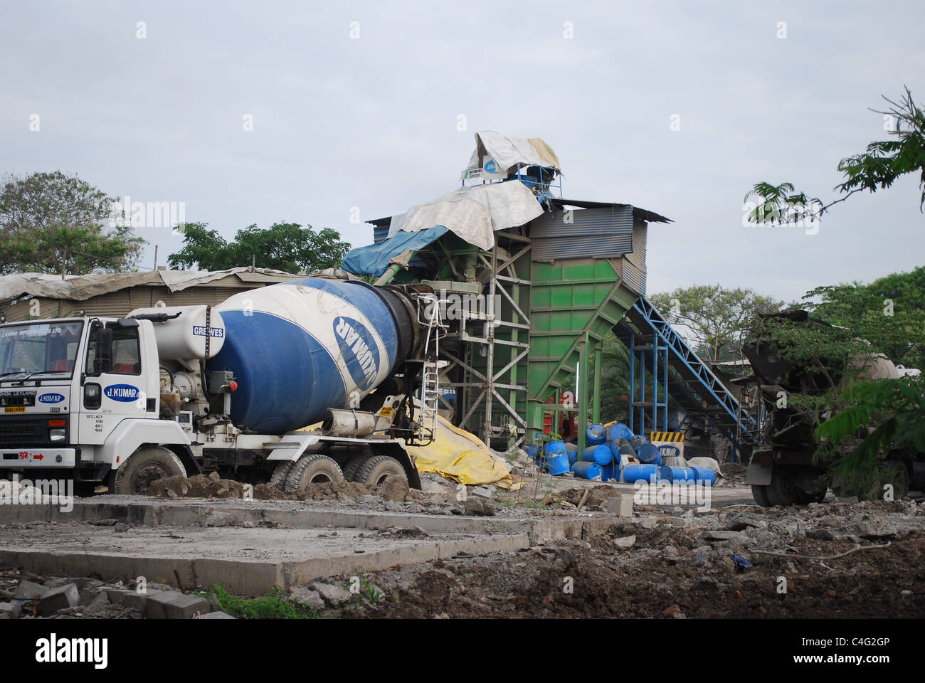 cement mixer plant Stock Photo - Alamy
