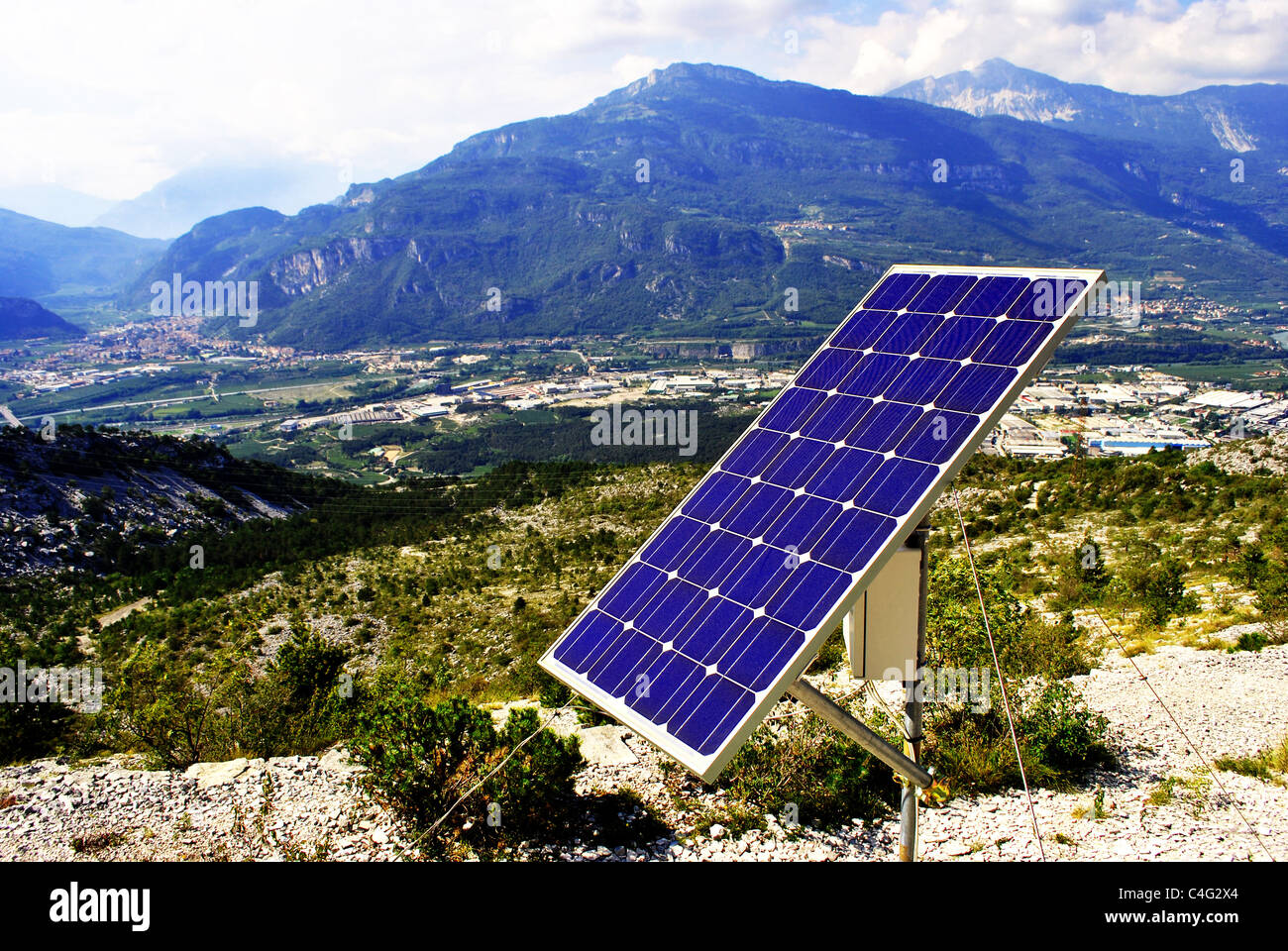green economy, solar panels for electricity production Stock Photo - Alamy