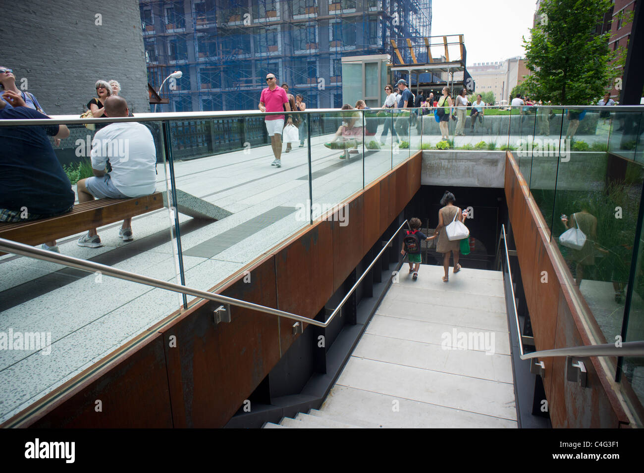 The second phase of the High Line Park in Chelsea in New York Stock ...
