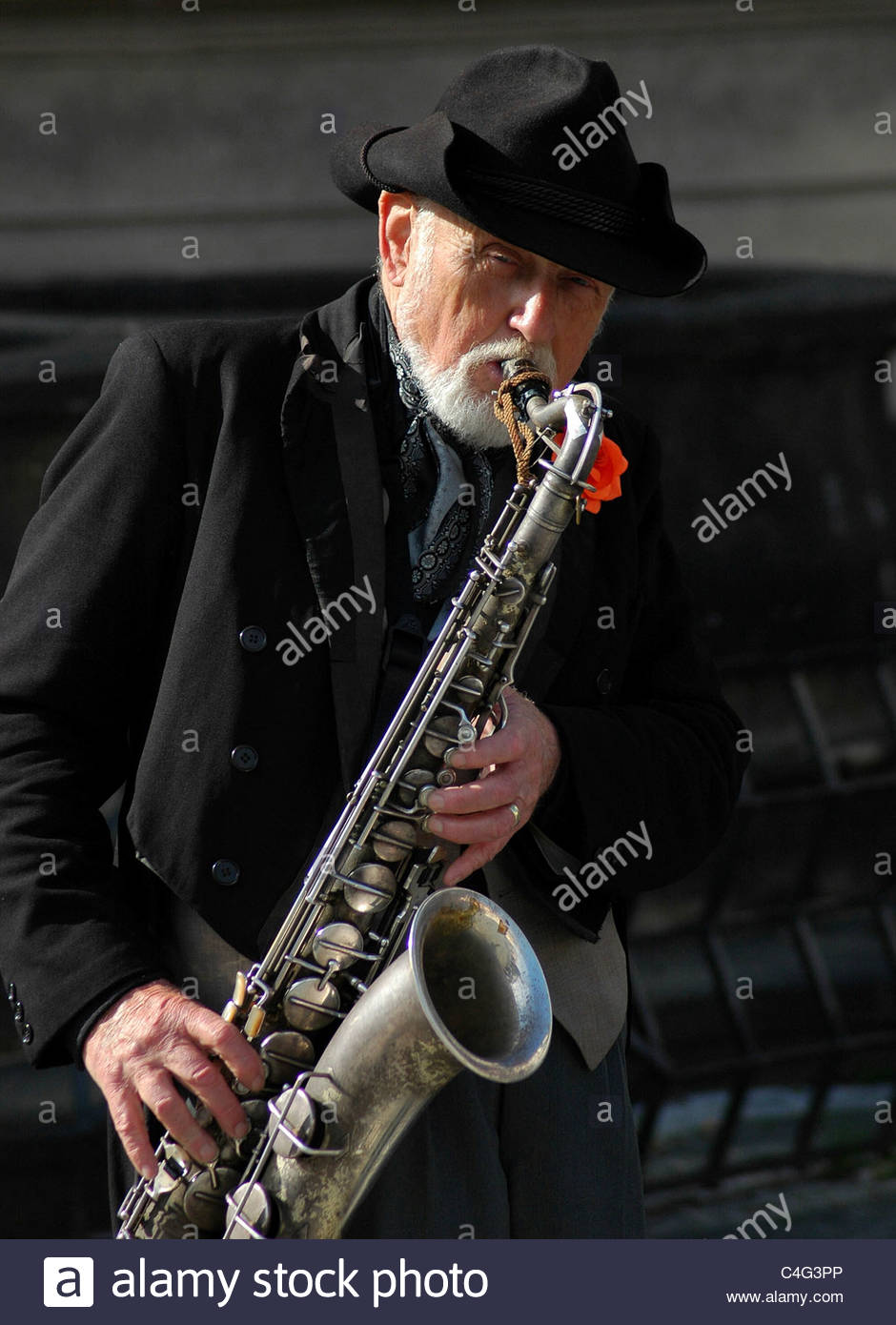 Old Man Playing Saxophone Old Stock Photos & Old Man Playing Saxophone ...