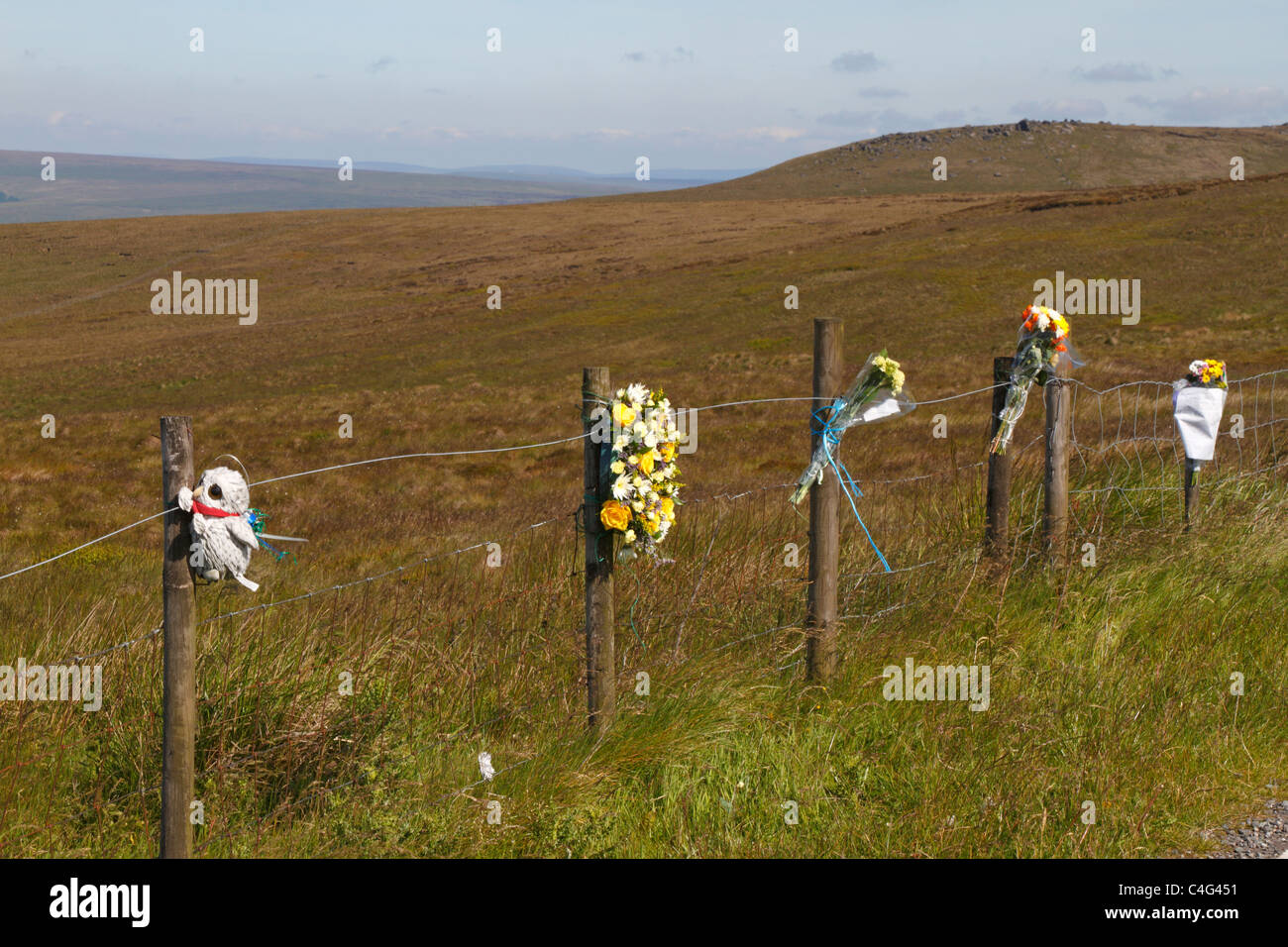 Floral memorials to Keith Bennett, a Moors murder victim on Wessenden ...