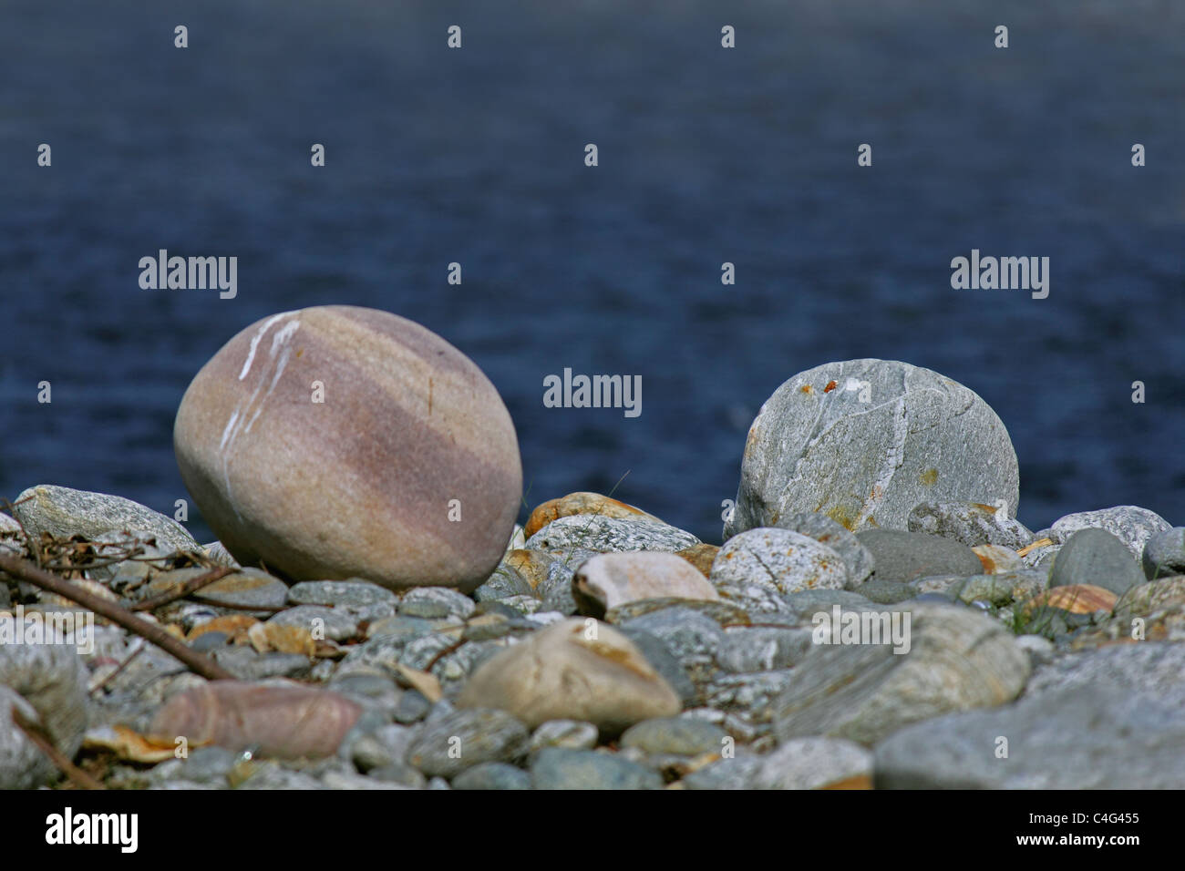 Pebbles on the river bed, Noa-Dehing river, Namdapha, Arunachal Pradesh ...