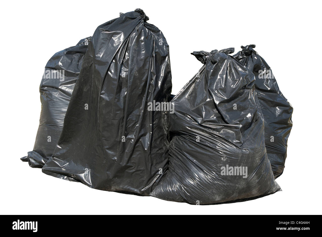 Full black British bin bags, isolated on a white background Stock Photo ...