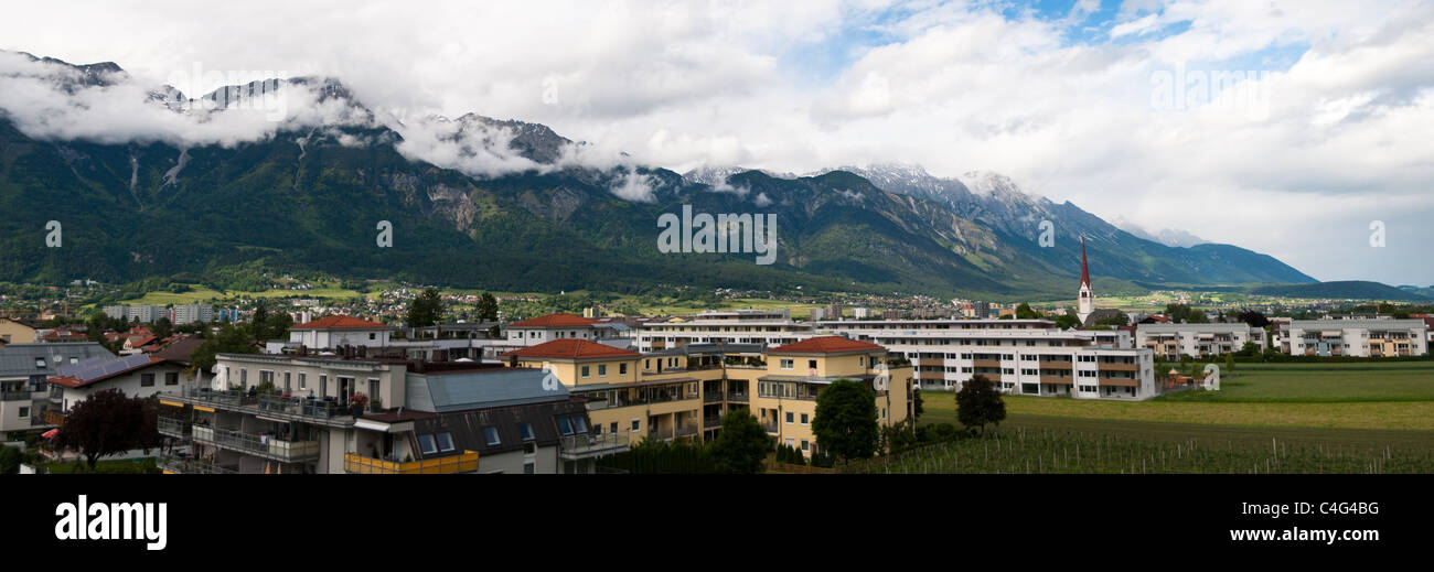 Panoramic view of the city of Innsbruck and the Alps Stock Photo - Alamy