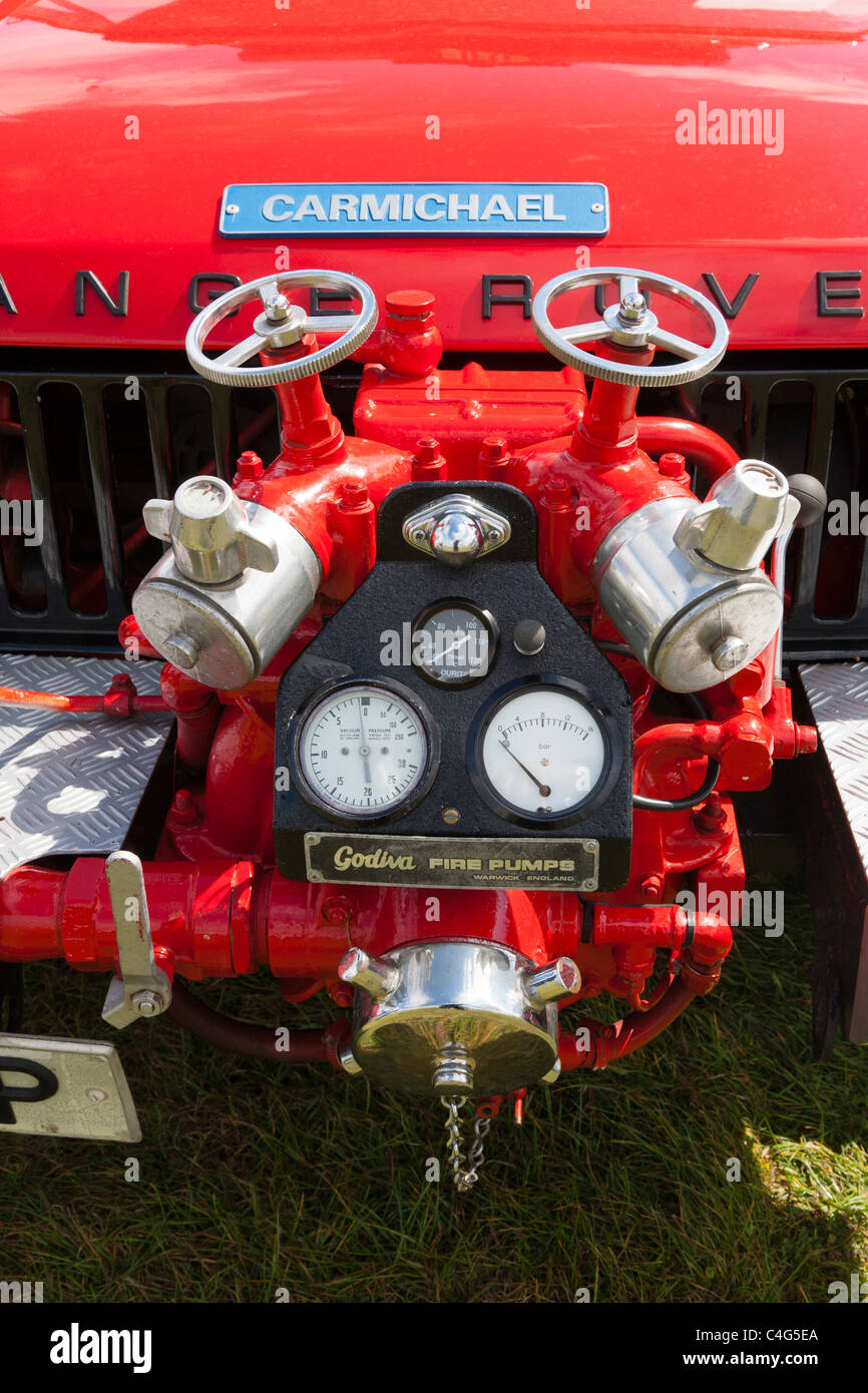 Range Rover fire engine front view with Godiva fire pump Stock Photo ...
