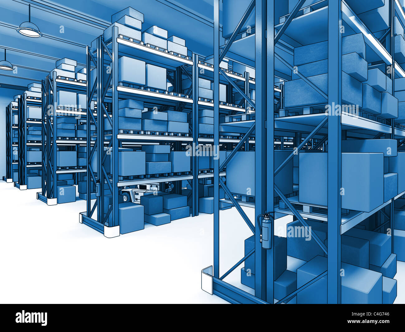 fine 3d classic warehouse background Stock Photo - Alamy