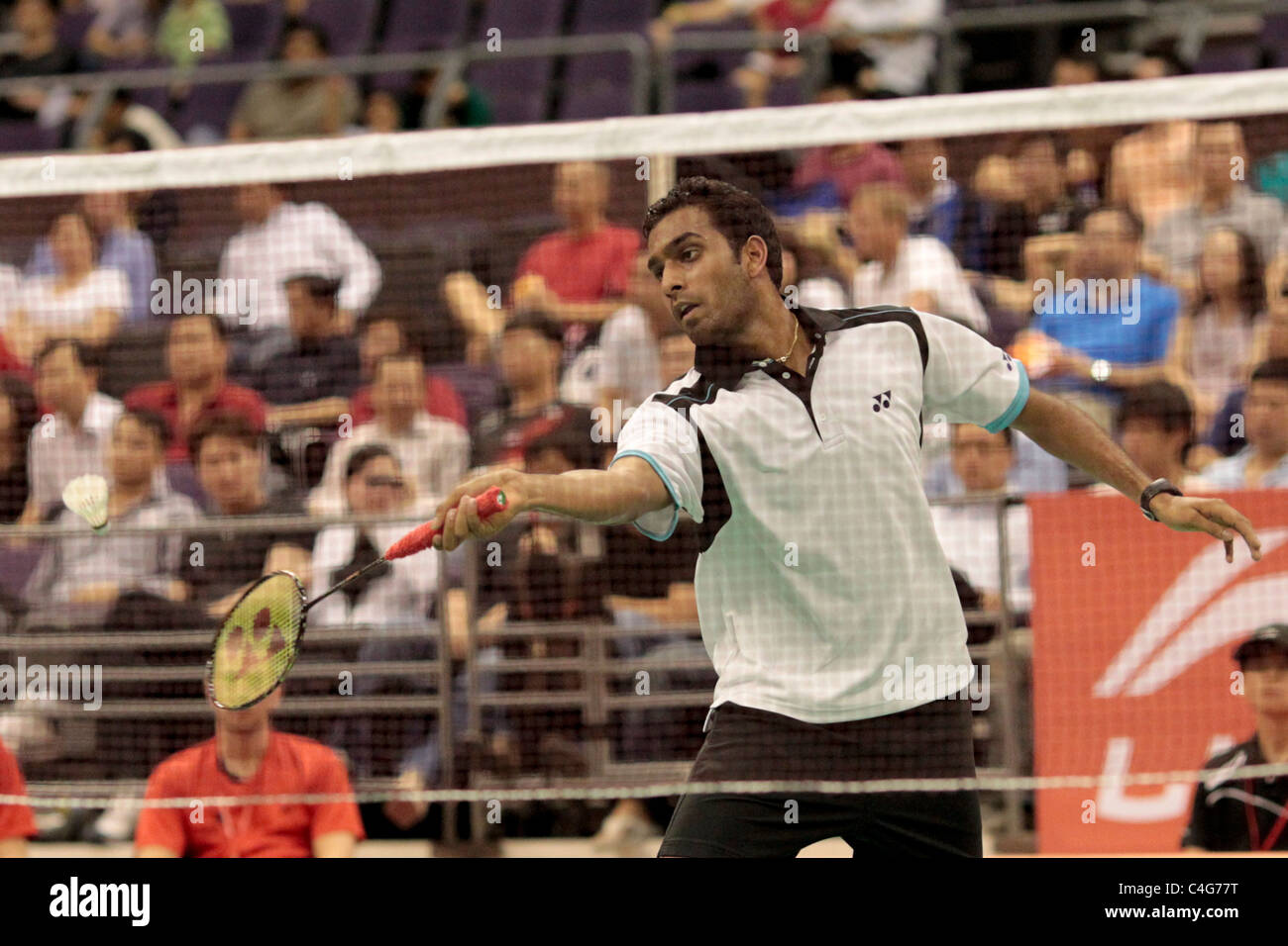 Rajiv Ouseph of England during the Men's Singles Round 1 of the Li-Ning ...