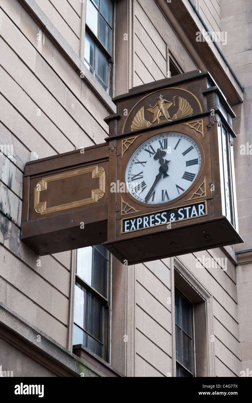 Clock at the Wolverhampton Express & Star newspaper Stock Photo - Alamy