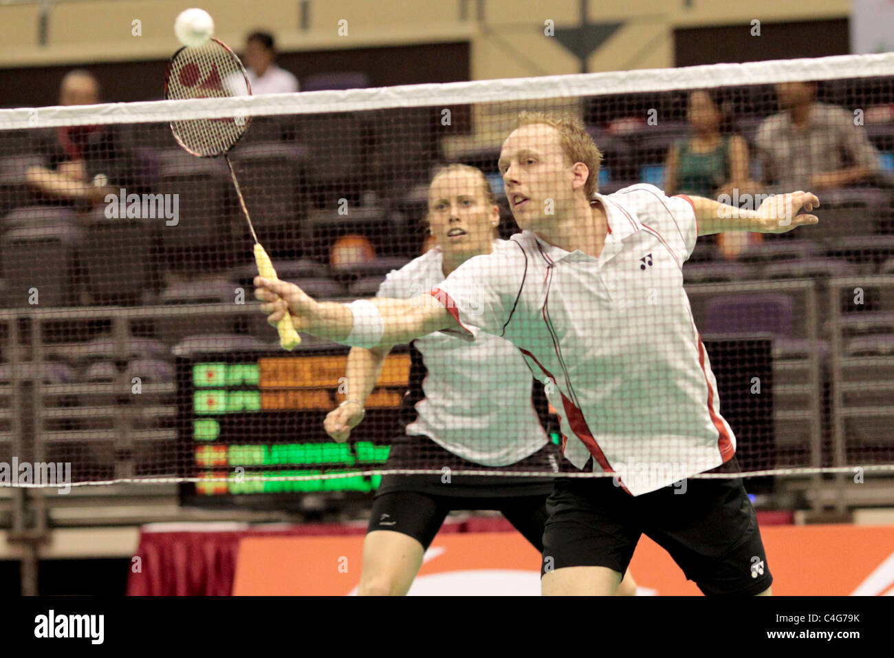 Thomas Laybourn and Kamilla Rytter Juhl of Denmark during the Mixed ...