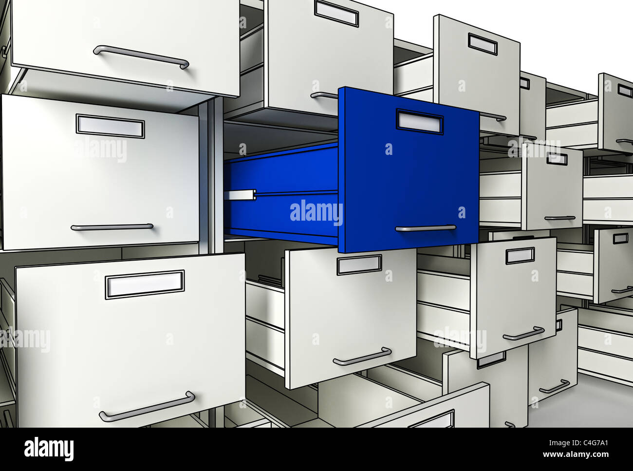 fine 3d image of metal file cabinet 3d Stock Photo - Alamy