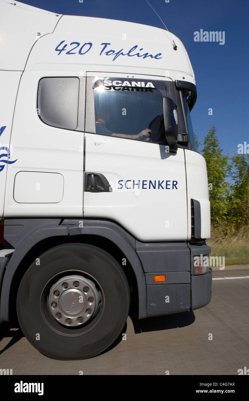 HGV lorry close up on motorway Stock Photo - Alamy