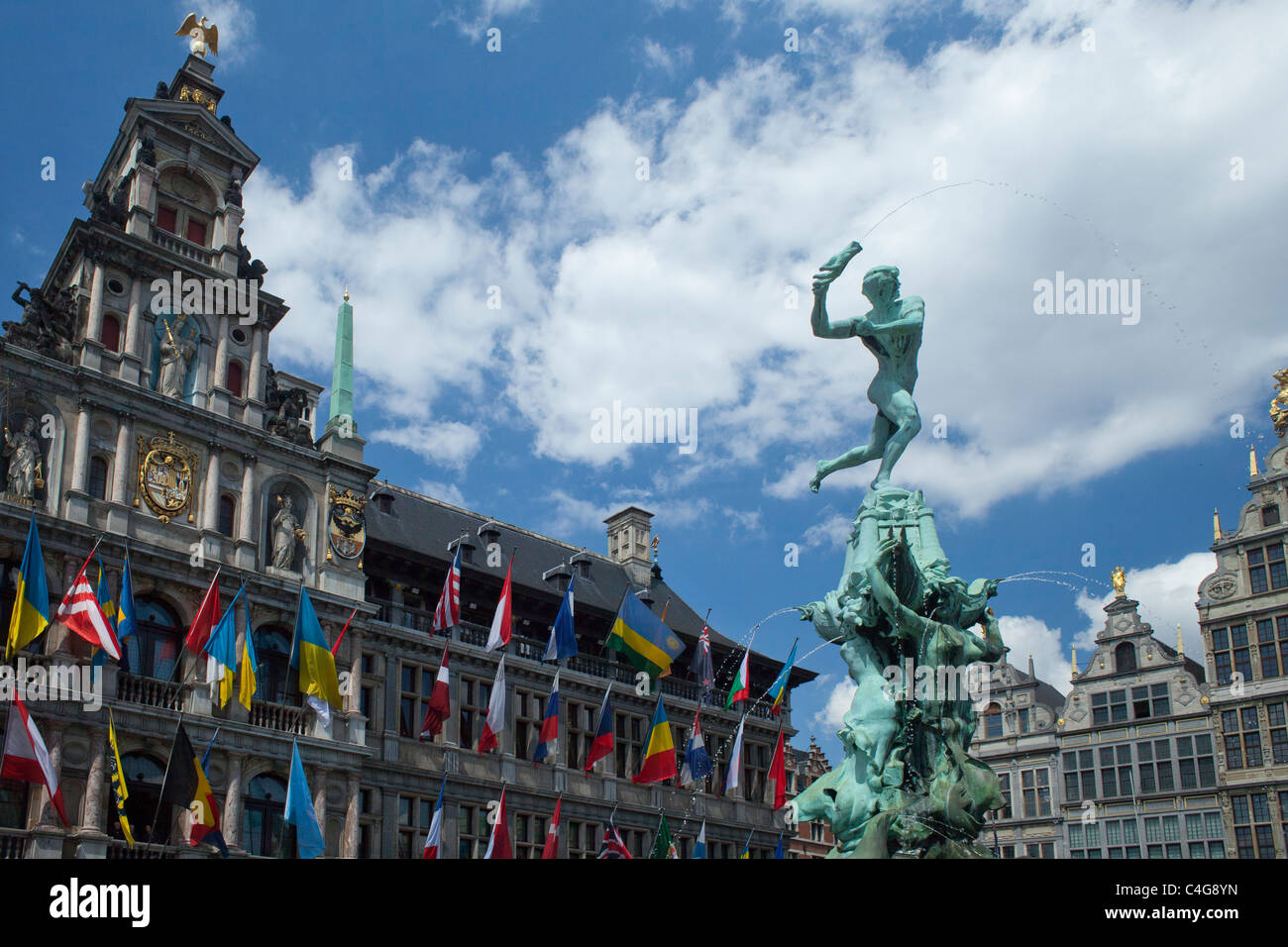 view Antwerp from sky - Antwerpen City view Stock Photo - Alamy