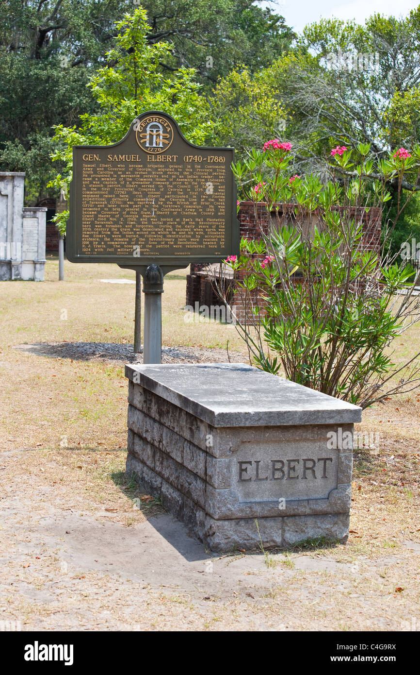 Grave of General Samuel Elbert, Colonial Park Cemetery, Savannah, Georgia Stock Photo - Alamy