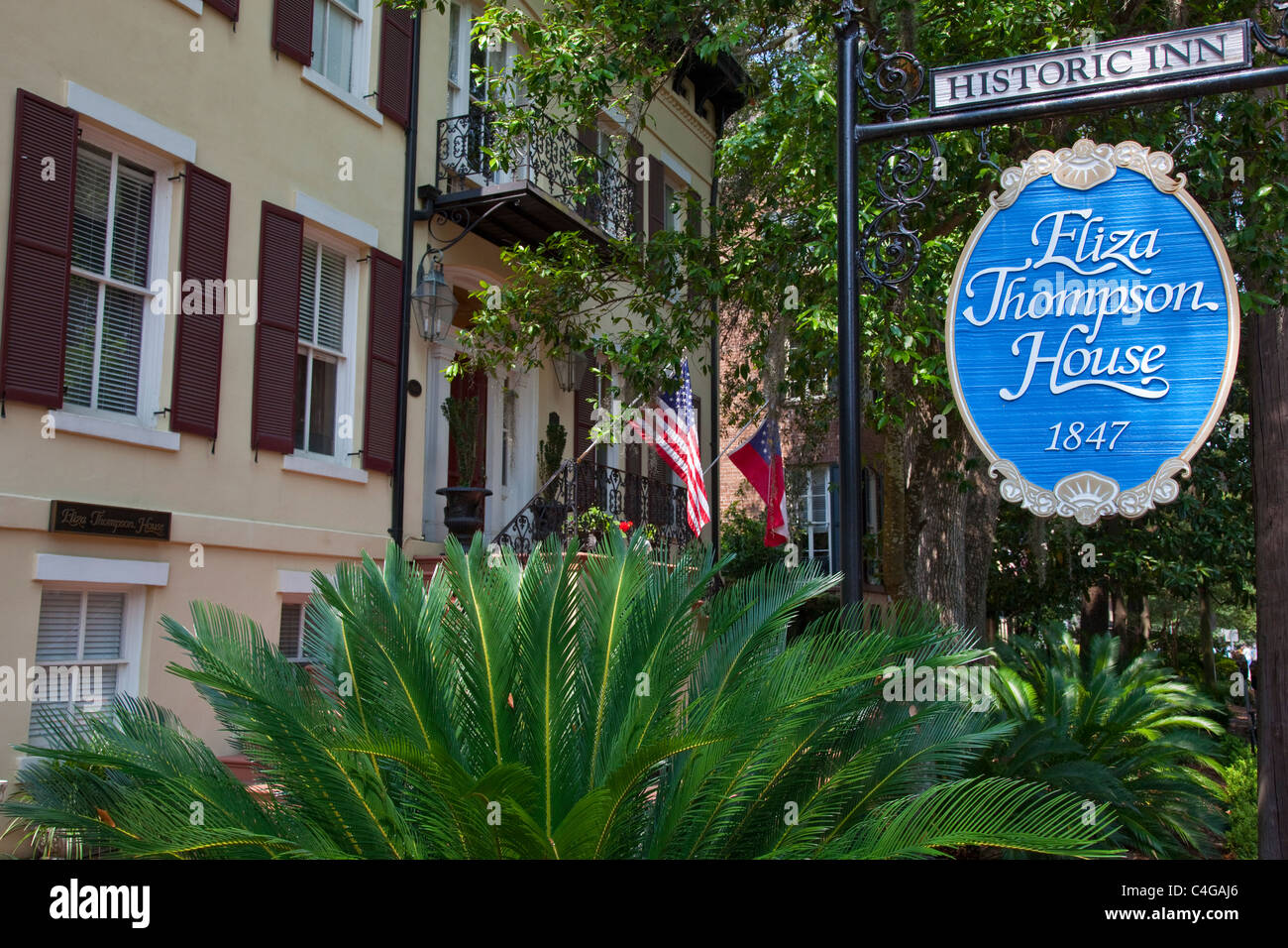 1847, Eliza Thomson House, historic inn, Savannah, Georgia Stock Photo ...