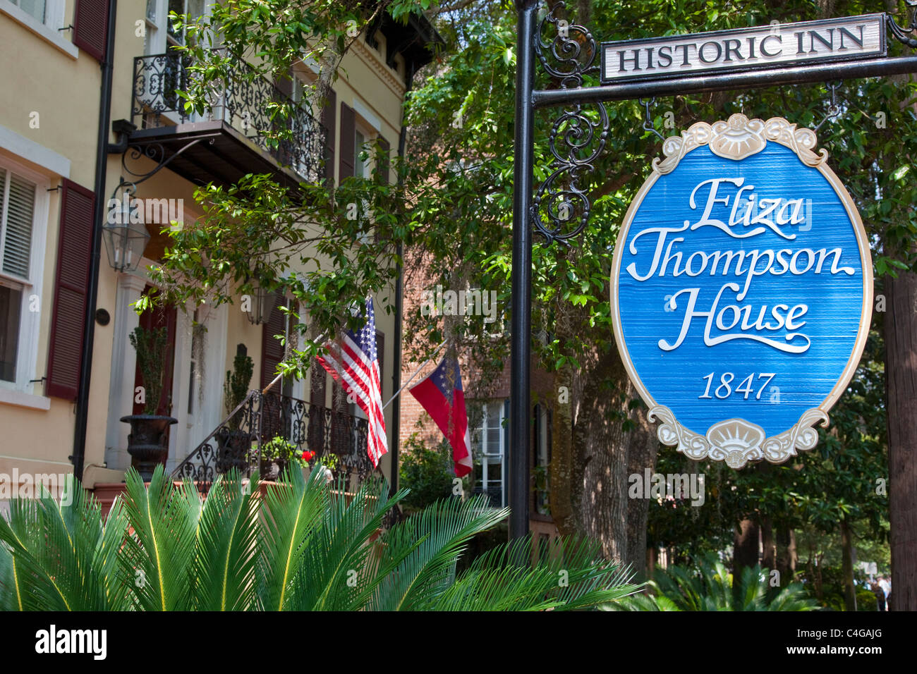 1847, Eliza Thomson House, historic inn, Savannah, Georgia Stock Photo ...