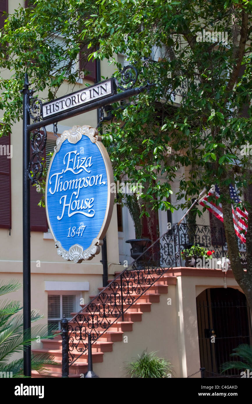 1847, Eliza Thomson House, historic inn, Savannah, Georgia Stock Photo ...