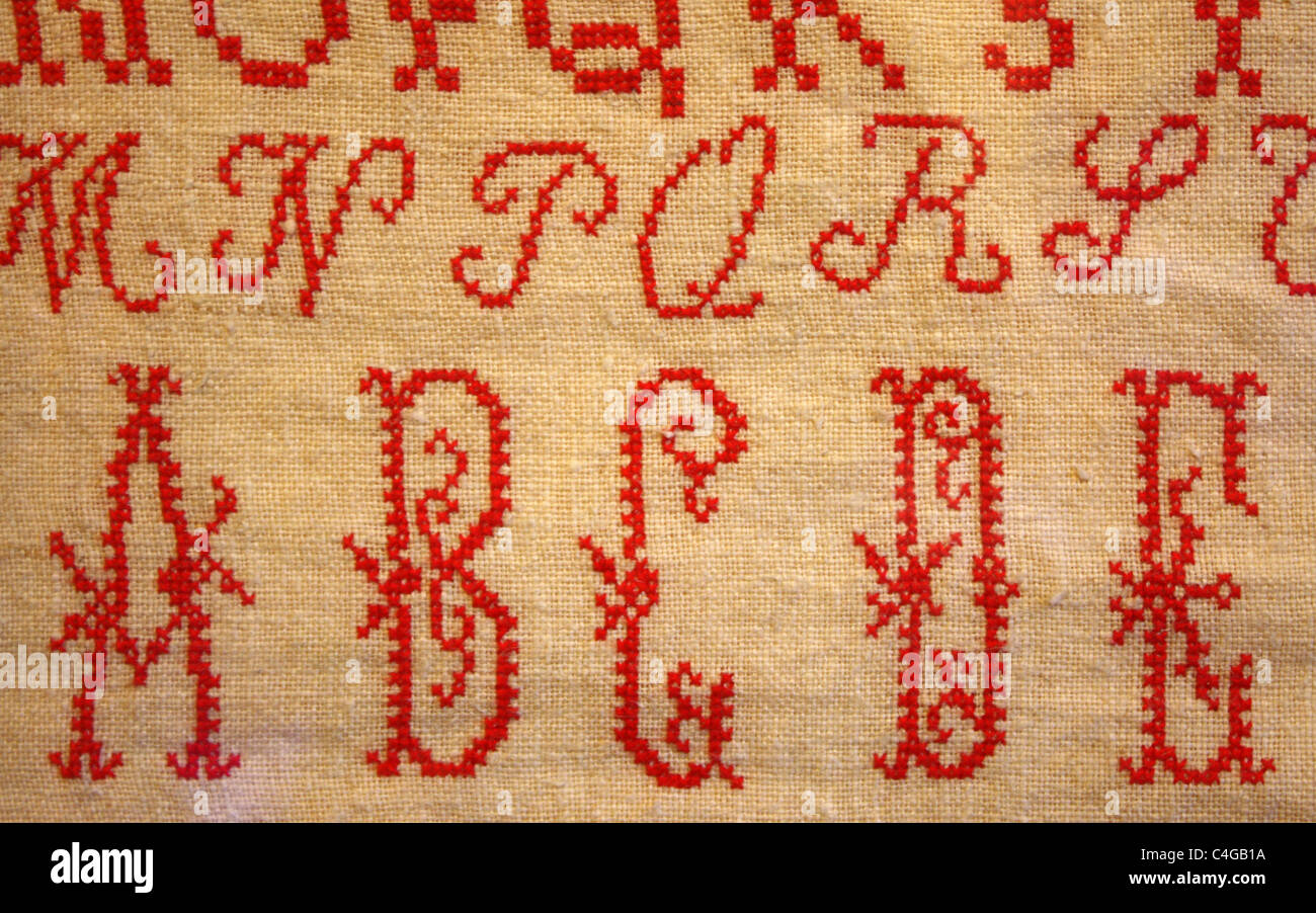 Embroider alphabet hi-res stock photography and images - Alamy