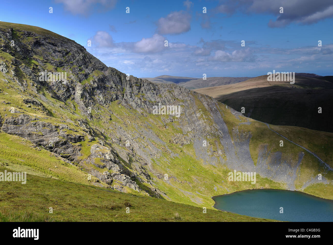 Sharp Edge on Blencathra, with Scales Tarn below Stock Photo - Alamy