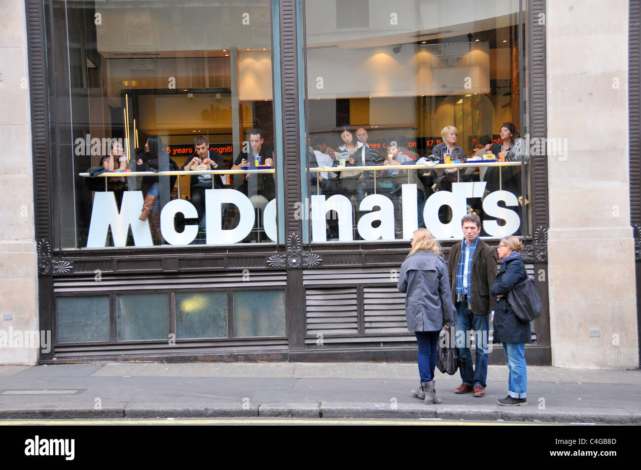 McDonald's Leicester Square London Burgers Fast Food Logo people eating ...