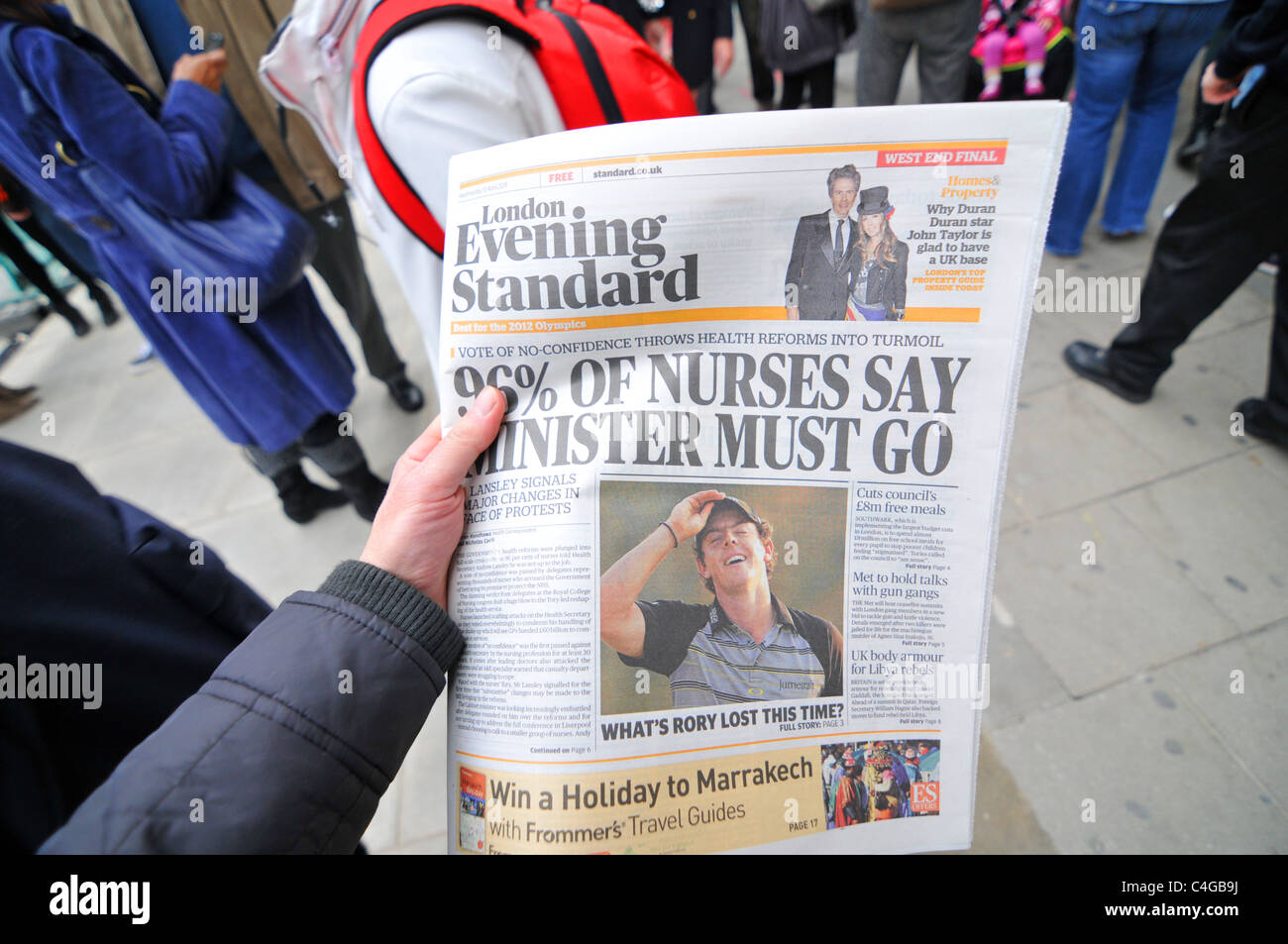 Evening Standard London Newspaper Headlines High Resolution Stock ...