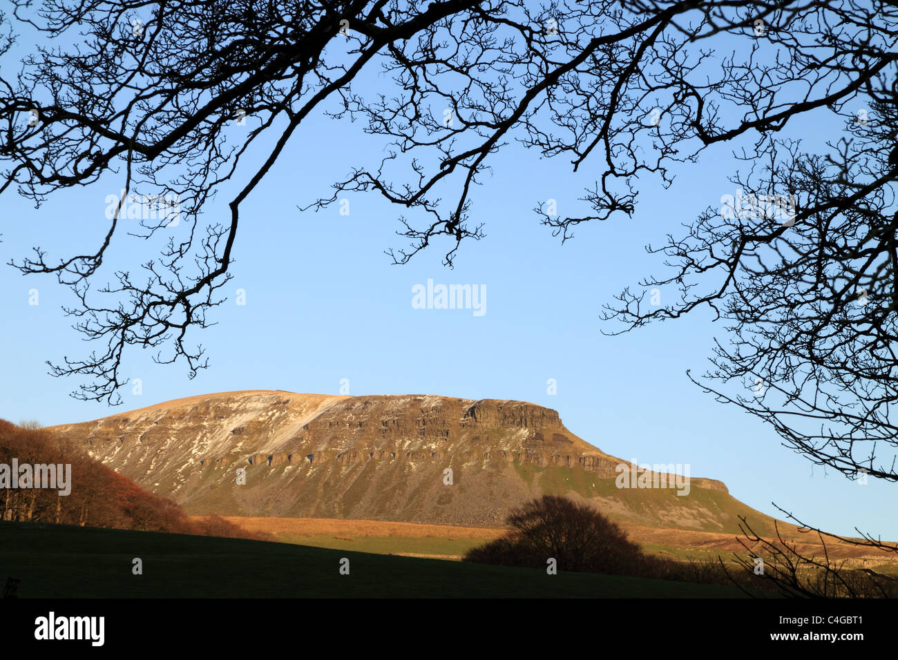 A view of the summit of Pen-y-ghent, one of the Three Peaks, a mountain ...