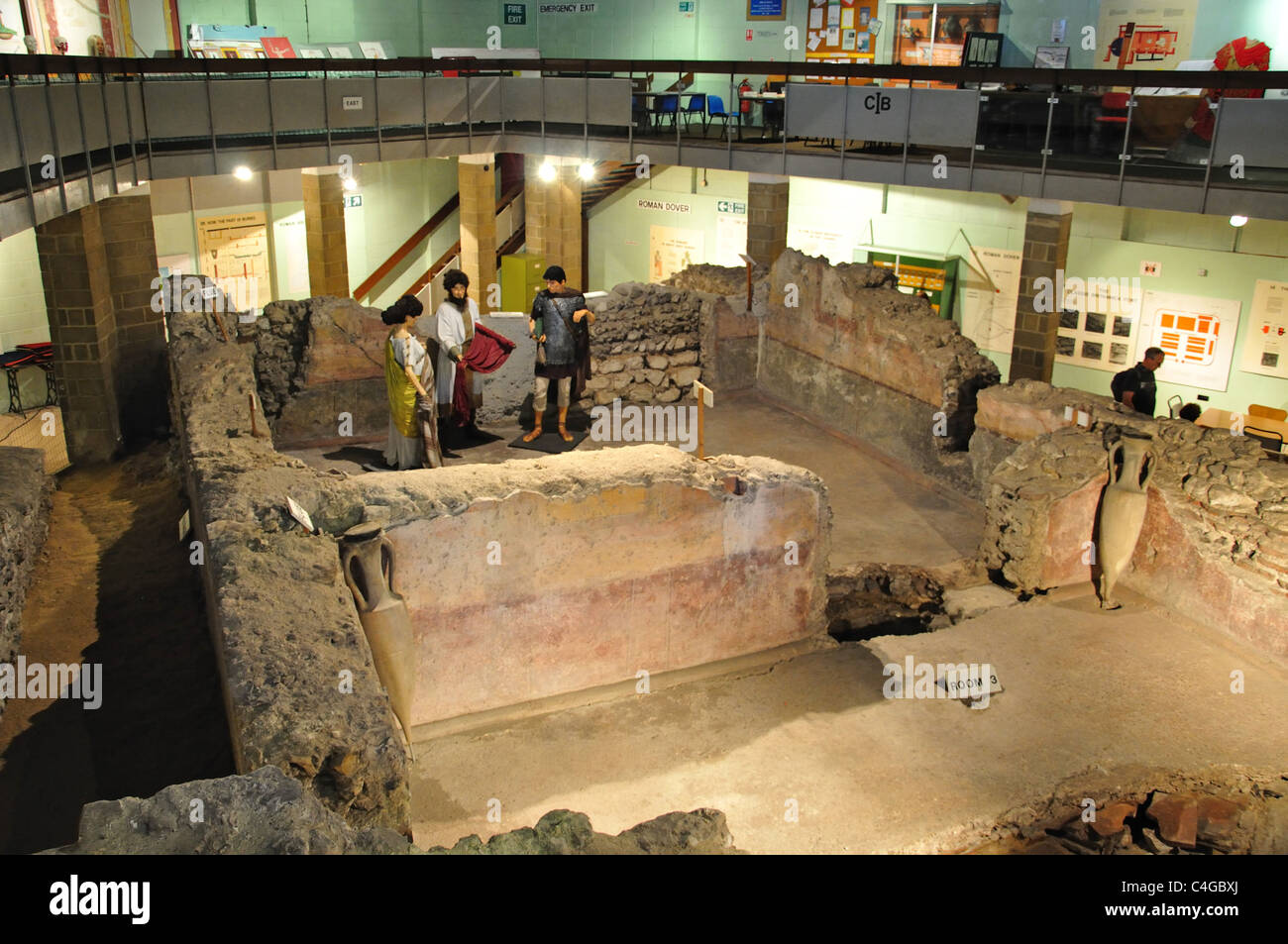 View of rooms, The Roman Painted House, New Street, Dover, Kent ...