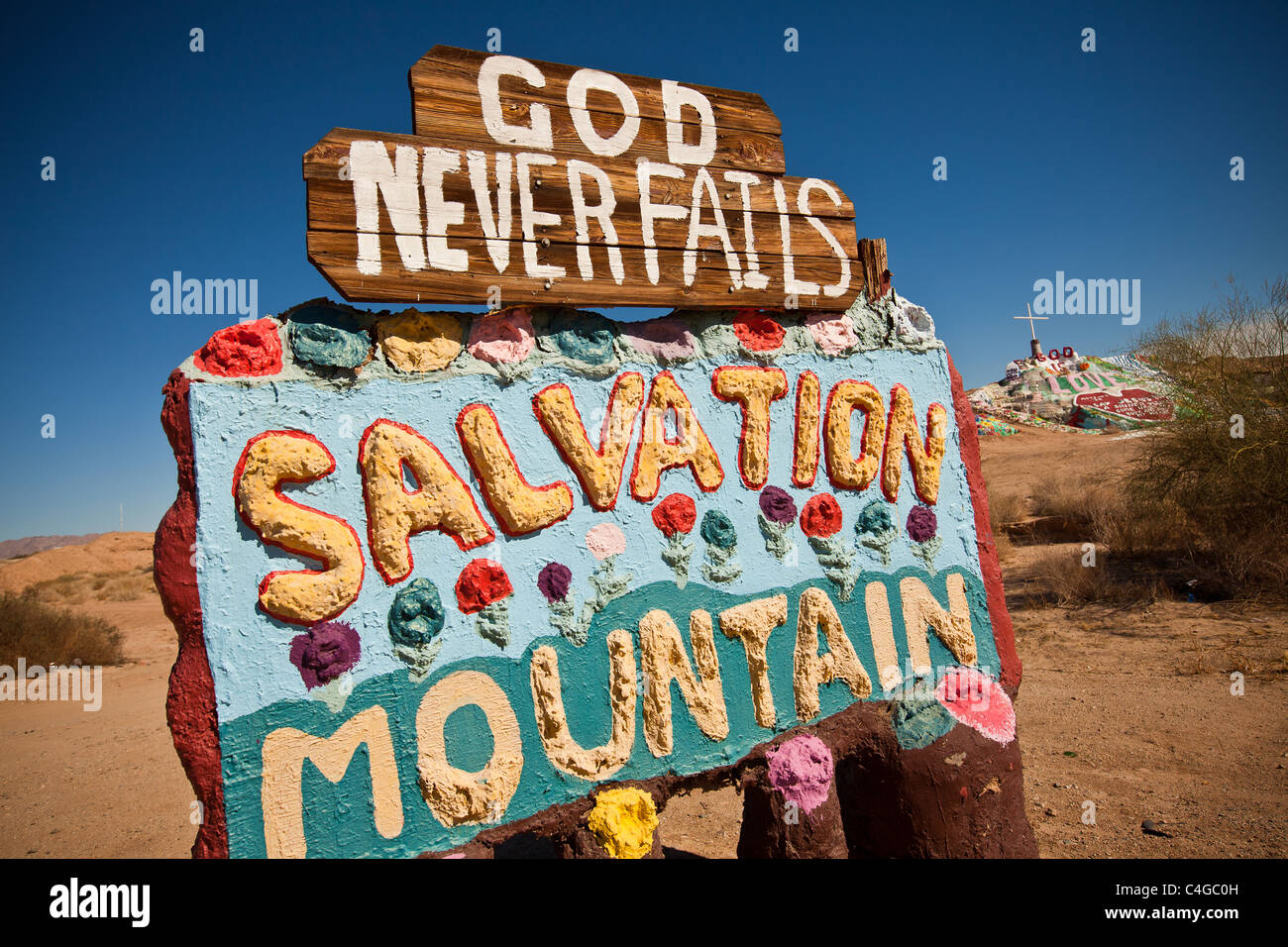 Leonard Knight's Salvation Mountain in Niland, California Stock Photo ...