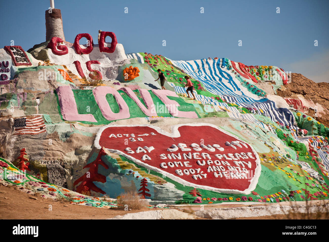 Leonard Knight's Salvation Mountain in Niland, California Stock Photo ...