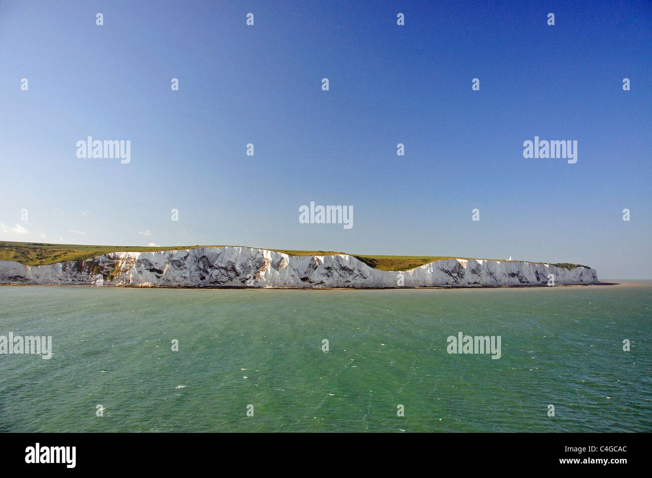 The White Cliffs of Dover from sea, Dover, Kent, England, United ...