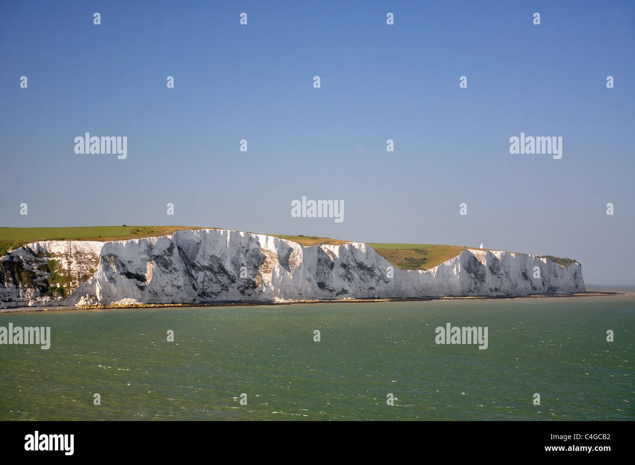 The White Cliffs of Dover from sea, Dover, Kent, England, United ...