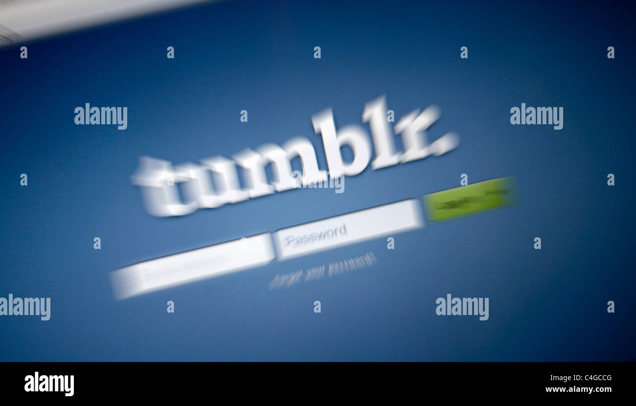 Tumblr Online Website splash screenshot Stock Photo - Alamy