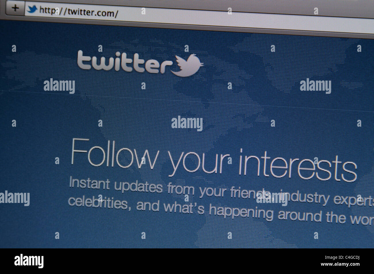 Twitter Online Website splash screenshot Stock Photo - Alamy